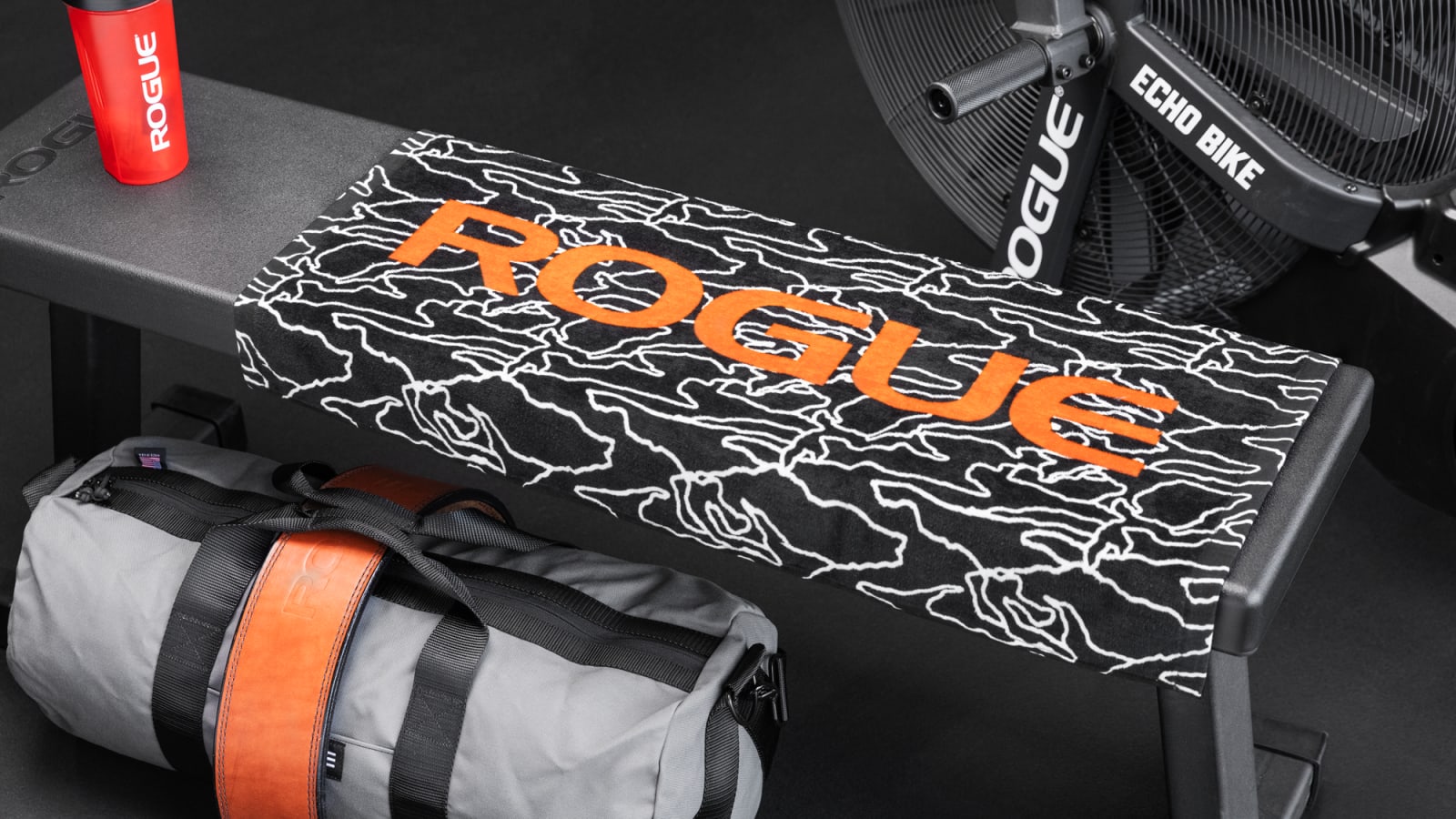 Rogue Gym Towel - Black / Orange | Rogue Fitness DE