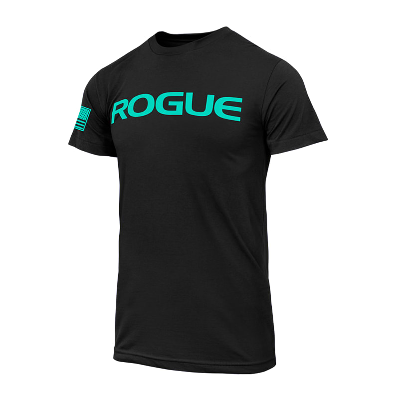 Rogue Basic Shirt - Black / Aqua | Rogue Fitness Australia