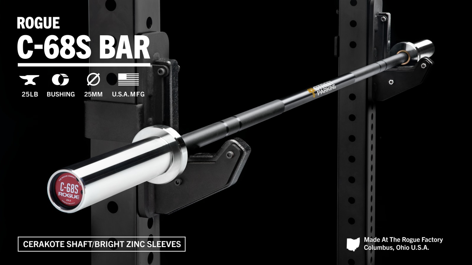 Rogue C-68S - Street Parking Shaft / Bright Zinc Sleeve | Rogue Fitness